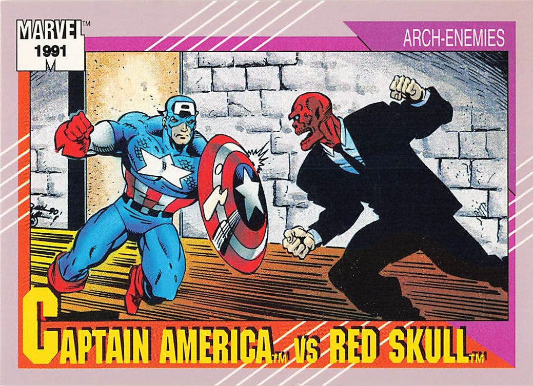 1991 Impel Marvel Universe II #115 Captain America vs Red Skull — The ...