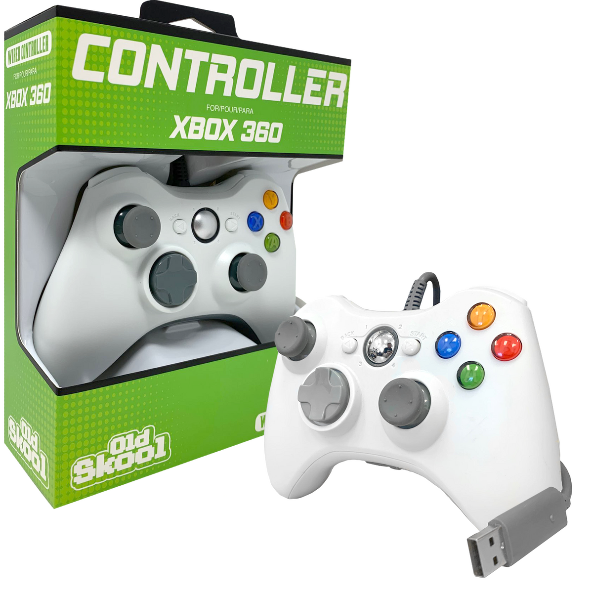 Xbox 360 USB Wired Controller White — The Nerd Mall